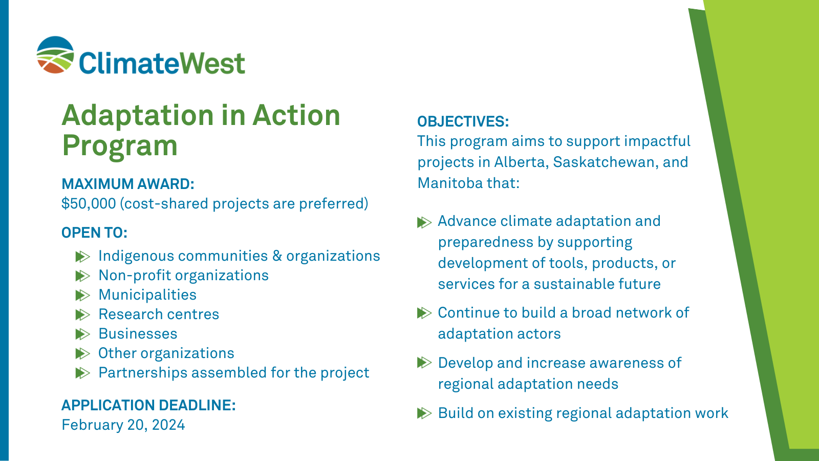 ClimateWest announces call for proposals